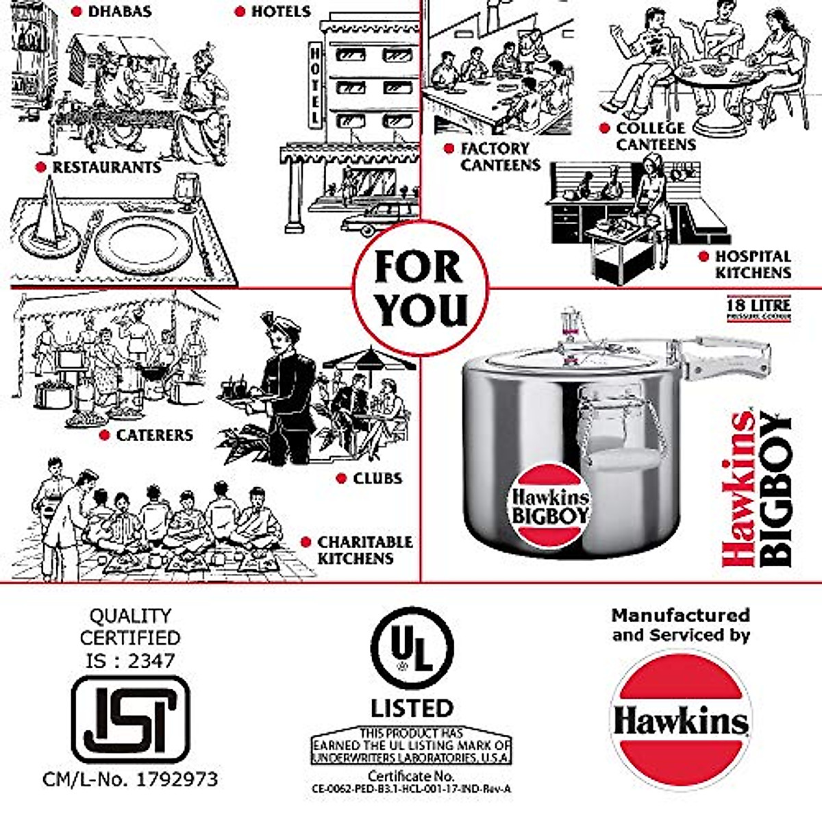 Hawkings Bigboy Aluminium Pressure Cooker