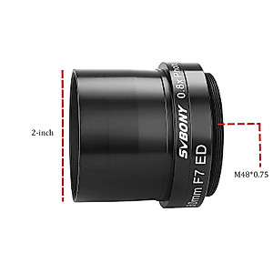 SVBONY SV503 Telescope 80ED F7 Telescope, Bundle with SV193 Focal Reducer 2 Inch 0.8X Field Flattener Telescope Accessory for SV503 80mm F7 ED Telescope