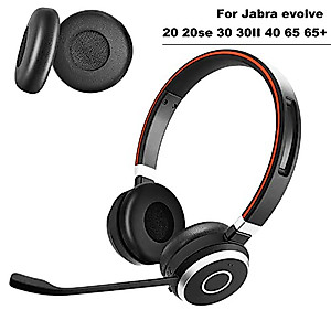 XBERSTAR Replacement Earpads for Jabra Evolve Replacement earpads Cushion Cover Pillow for Jabra Evolve 20 20se 30 30II 40 65 65+ … (Protein Leather Ear Pads)