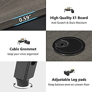 Tribesigns L-Shaped Computer Desk with File Cabinet, 78.74 Inch Large Executive Office Desk with Shelves, Industrial Business Furniture Desk Workstation for Home Office (Grey)