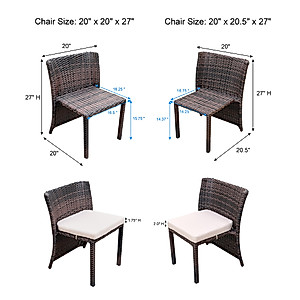Jeco Inc. 3PC Chair/Table Bistro Set, Brown Outdoor Wicker Furniture, OneSize