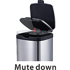 1.3 Gallon- Rectangular Small Steel Step Trash Can Wastebasket,Stainless Steel Bathroom Slim Profile Trash Can,5 Liter Garbage Container Bin for Bathroom,Living Room,Office and Kitchen,Silver