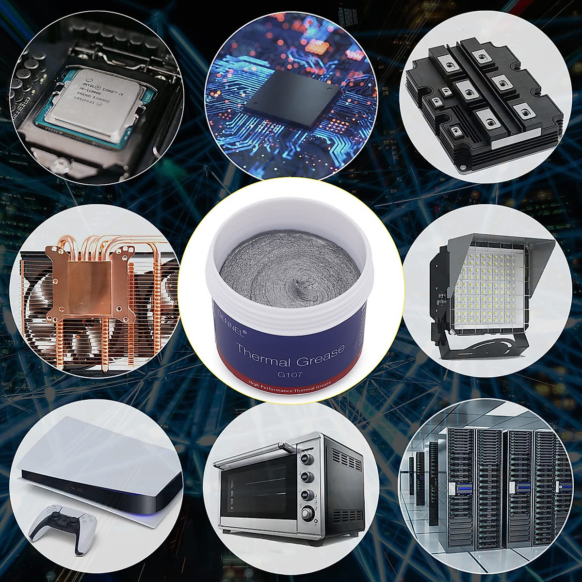 GENNEL G107 100Grams Silver Thermal Paste, High Performance Thermal Conductive Compound Grease, Heatsink Paste for CPU GPU LED IC PS4 Xbox Ovens