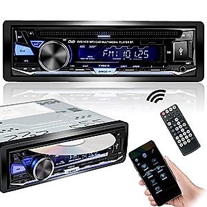 Hengweili Single Din Car Stereo with CD DVD Player Bluetooth USB AM/FM Radio APP Control MP3 SD AUX Audio Receiver