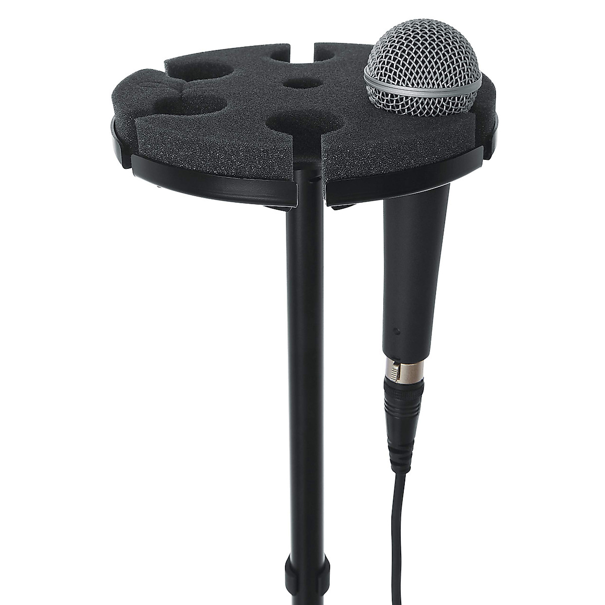 Gator Frameworks Mic Stand Adapter to Hold up to 6 Microphones; Fits Both Wired and Wireless (GFW-MIC-6TRAY) Black