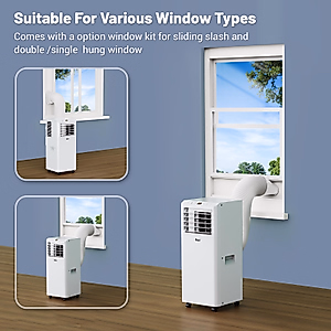 DuraComfort Portable Air Conditioners 8000 BTU, 3-in-1 AC Unit, Cool, Dehumidifier & Fan, for Room up to 200 Sq.Ft 4900 BTU SACC