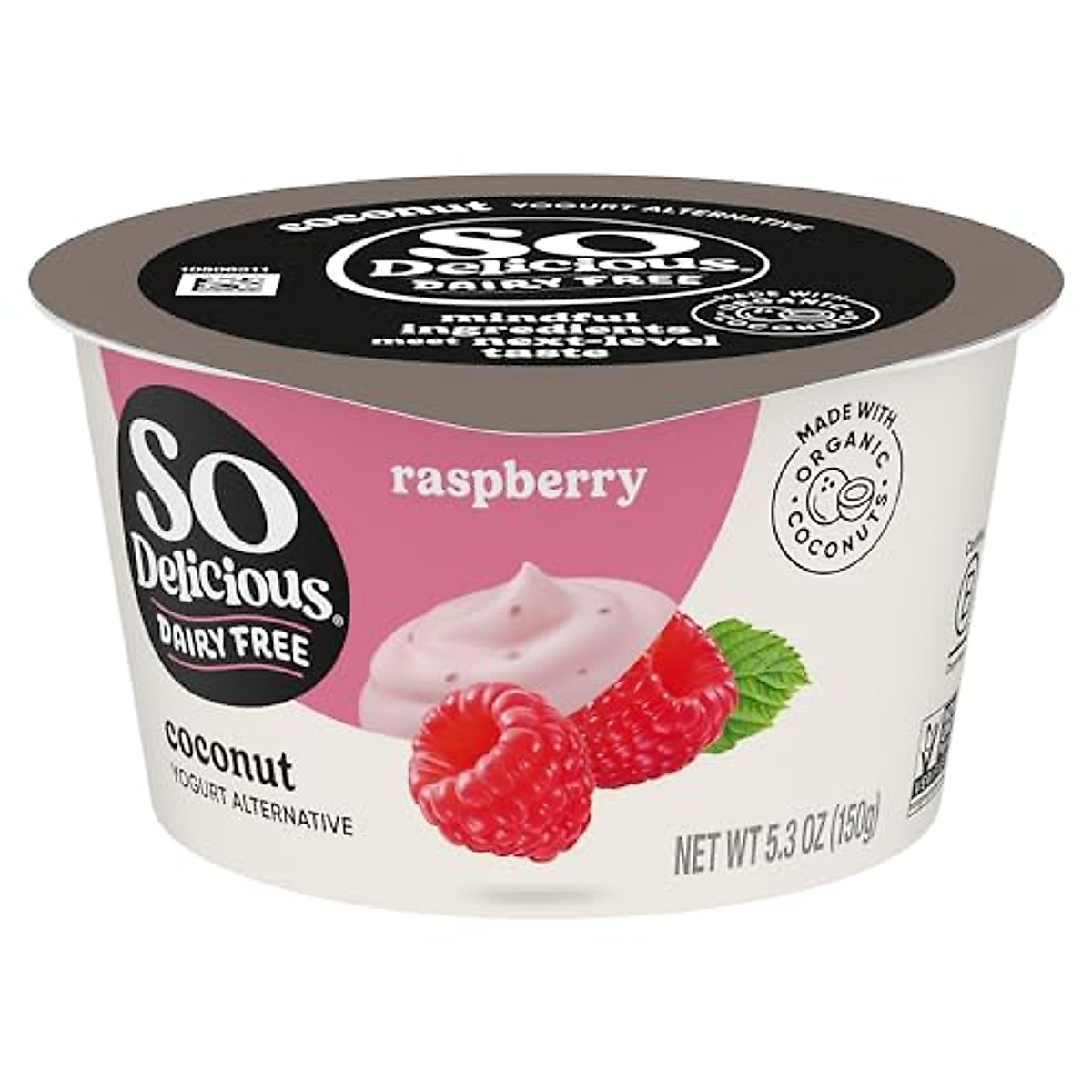 So Delicious Dairy Free Coconut Milk Yogurt Alternative, Raspberry, Vegan, Non-GMO Project Verified, 5.3 oz.