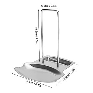 Spoon Rest with Lid Holder, Pot Lid Holder and Spoon Rest, Stainless Steel Utensils Lid Spoon Holder Ladle Rest Pot Lid Rack Shelf Stand Holder Multifunctional Storage Rack Stove Organize