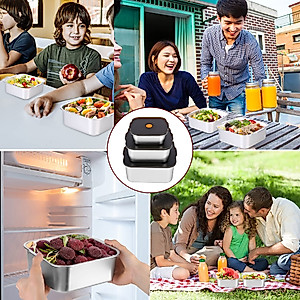 BEFOY Stainless Steel 101oz Big Food Storage Containers with Translucent Lid Food Lunch Box Containers Leak-proof Light Easy Set with Air Vent Snack Boxes (700/1700/3000)