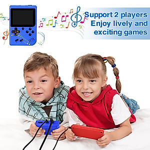 Avainaly Handheld Game Consoles, Retro Mini Game Player with 500 Classic FC Games, 2.8-Inch Color Screen Support for Connecting TV & Two Players, 1020 mAh Rechargeable Battery (Blue）