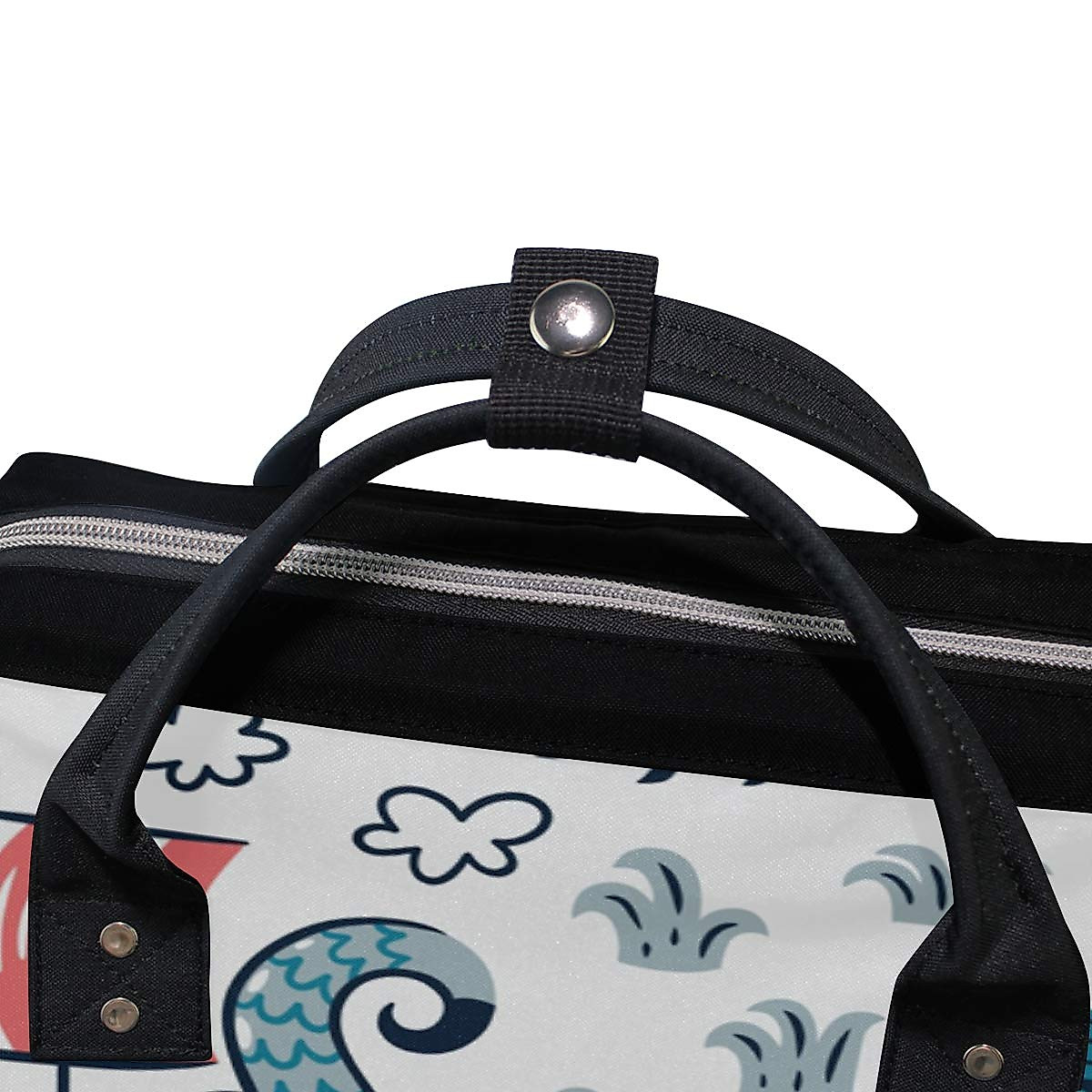 ColourLife Diaper Bag Backpack Vikings Dragon Ship Casual Daypack Multi-Functional Nappy Bags