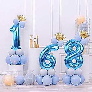 40 Inch Blue Large Numbers Balloon 0-9(Zero-Nine) Birthday Party Decorations,Foil Mylar Big Number Balloon Digital 3 for Birthday Party,Wedding, Bridal Shower Engagement Photo Shoot, Anniversary