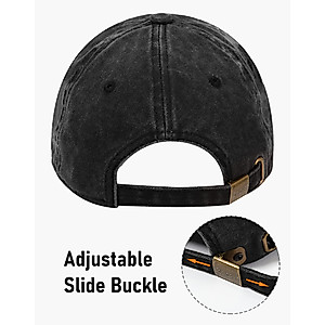 VODIORE Black Baseball Cap Low Profile Cap Dad Hat Blank Ball Caps Baseball Hat for Women Men Black