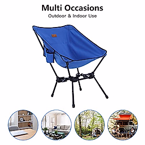 MOON LENCE Adjustable Camping Chair for Adults, Heavy Duty for Heavy People, Lightweight Compact Portable Folding Chair Lawn Chair Beach Chair