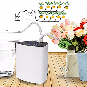 Hourleey Automatic Watering System Drip Irrigation Kit, Self Watering System with 30-Day Adjustalbe Programmable Water Timer USB Power Supply, Micro Vacation Watering Device for Indoor Potted Plants