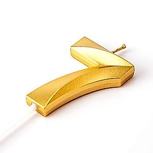 LUTER Gold 3D Diamond Shape Happy Birthday Cake Candles with Fold Design Number Candles Number 7 Birthday Candle Cake Topper Decoration for Party Kids Adults