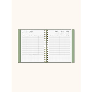 Orange Circle Studio 2024 Real-Time Planner Notebook, 12 Month Spiral Calendar Book with Monthly and Weekly Date Views, Appointment, Budget & Goal Tracker, Journal for School/Work, Golden Hour
