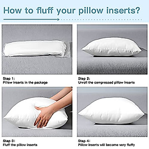 Artscope Outdoor Waterproof Throw Pillows Inserts, 18 x 18in Set of 4, Premium Fluffy Decorative Square Form Cushion Stuffer Inner Soft for Garden, Bench, Tent, Couch, Patio Furniture Pillows Inserts