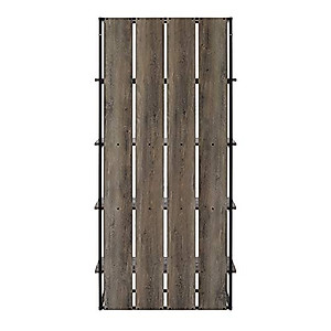 Walker Edison Evangeline Modern Farmhouse Metal and Wood 4 shelves Bookshelf, 64 Inch, Grey Wash