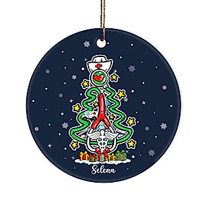 TALOGEM Custom Nurse Stethoscope Christmas Ornament, Nurse Ornament, Stethoscope Ornament, Nursing Assistant Gifts Dyx8 1