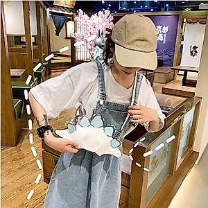 WLC Dinosaur Shoulder Purses,PU Cartoon CrossBody Bag for Girl Women(White)