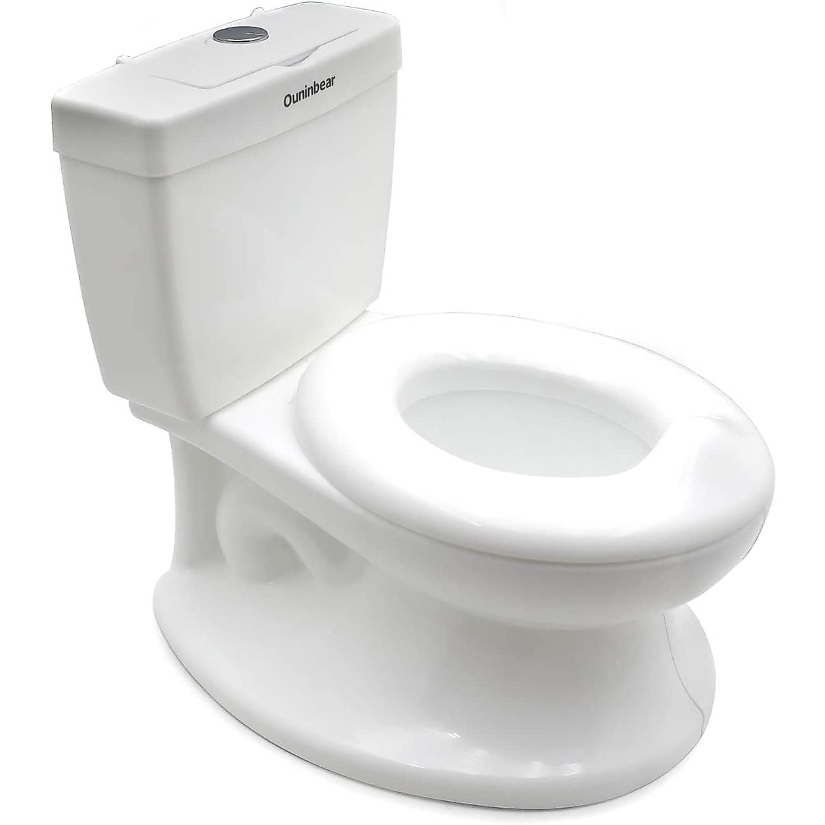 XKMT- Baby Kids Portable Potty Training Toilet with Life-Like Flush Button & Sound for Toddlers Kids, White [P/N: ET-BABY004-WHITE]