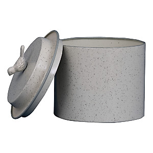 Foreside Home & Garden Off- White Enamel Metal Lidded Decorative Storage Trinket Box FDDD10075