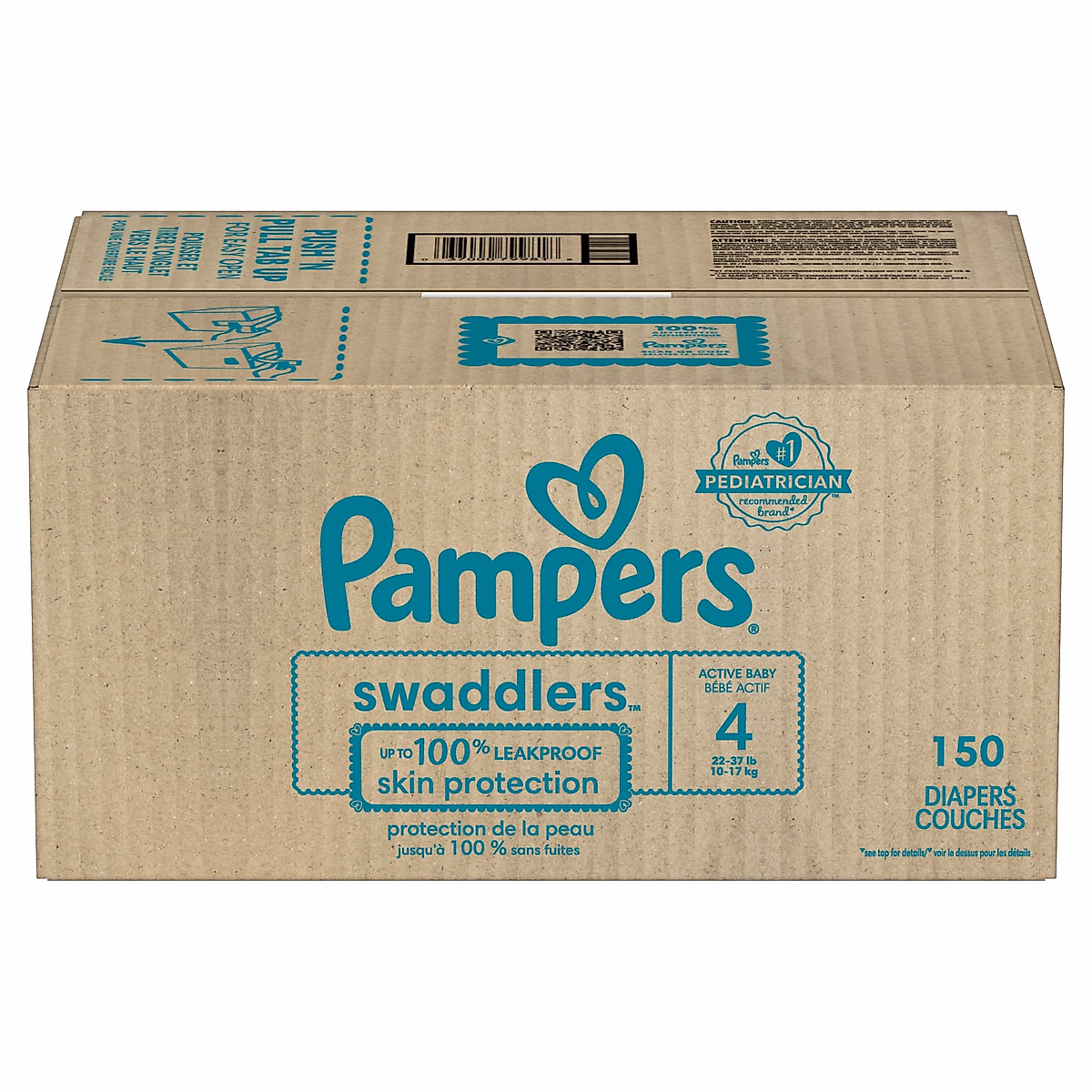 Diapers Size 4, 150 Count - Pampers Swaddlers Disposable Baby Diapers (Packaging & Prints May Vary)