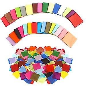 CCINEE 6000 Pcs 2 Inch Tissue Paper Squares, 30 Assorted Colors Art Rainbow Tissue Paper Multicolor Tissue Mosaic Squares for Arts Craft Classroom DIY Project Scrapbooking Party Supply