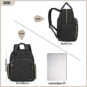 Teamoy Breast Pump Backpack Compatible with Spectra S1, S2, and Cooler Bag, Pumping Bag with Insulated Feeding Bottle Pockets, Diaper Bag Backpack for Working Mother with 15 inch Laptop Sleeve, Black