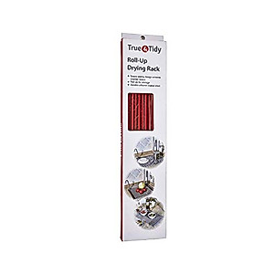 True & Tidy, Multi-Purpose Over The Sink Roll-Up Drying Rack, DR-881, Red