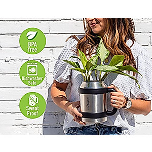 Reduce 50 oz Mug Tumbler with Handle and Straw - Stainless Steel with Sip-It-Your-Way Lid - Keeps Water Cold up to 36 Hours - Sweat Proof, Dishwasher Safe, BPA Free - Glacier, Opaque Gloss