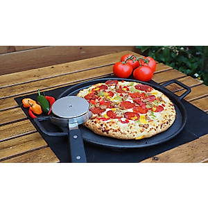 PitMaster King Cast Iron Pizza Stone 4-Pk Complete Kit