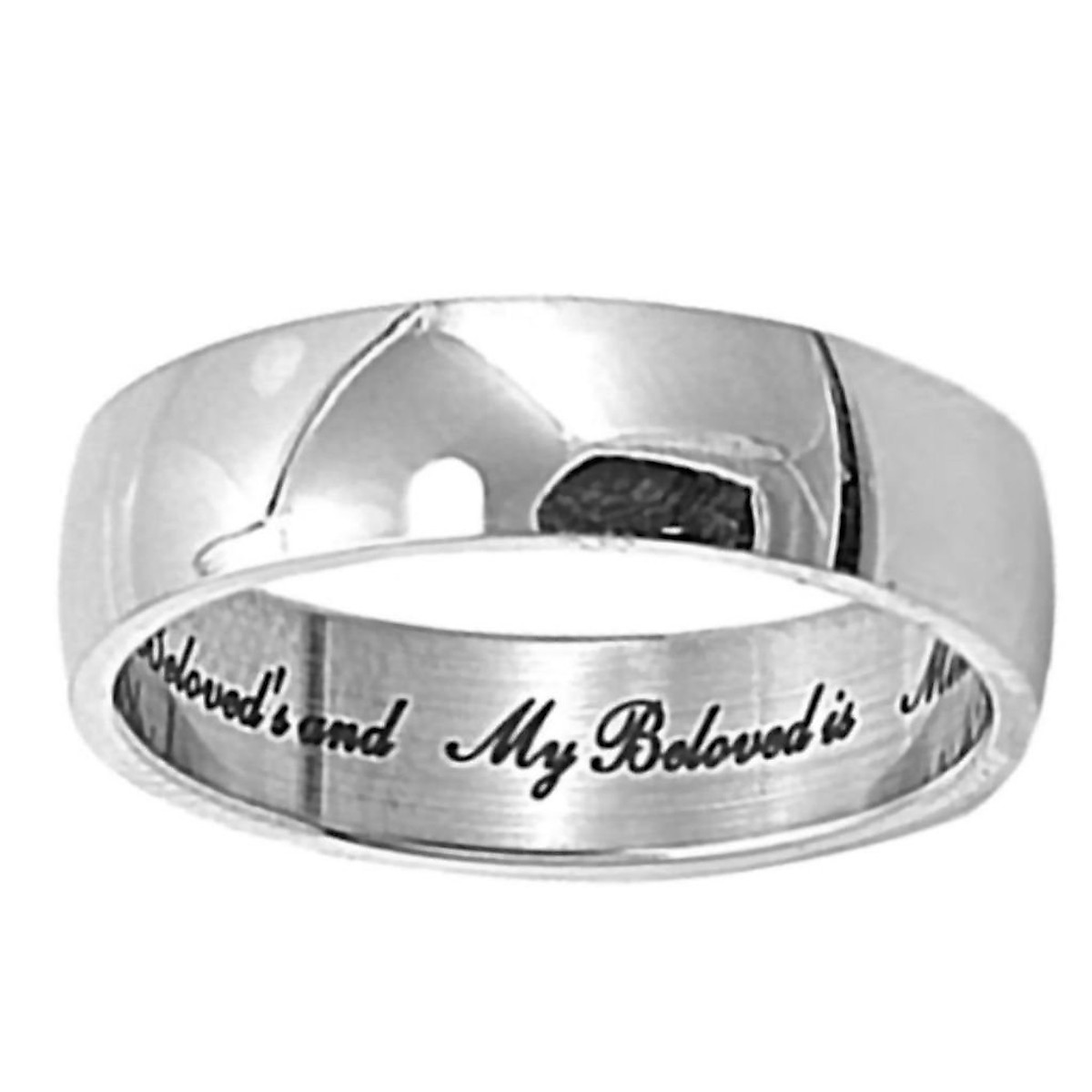 1000 Jewels Beloved: 6mm Classic Love Engraved Song of Solomon Wedding Band Ring 316 Steel, 3238 sz 7.0