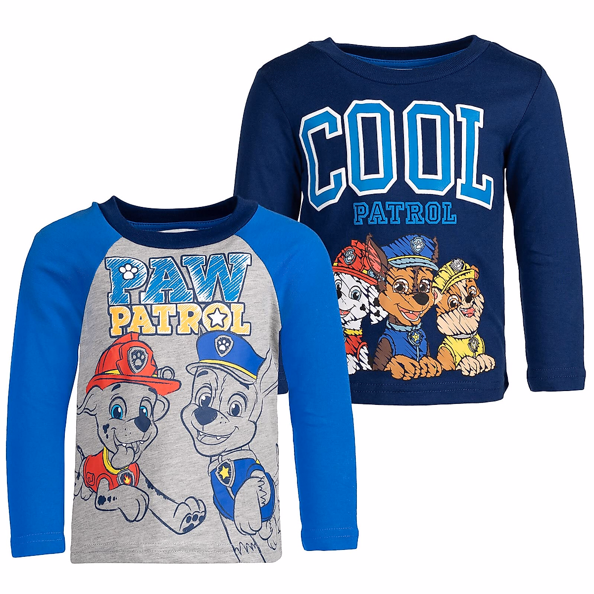 Paw Patrol Marshall Chase Rubble Infant Baby Boys 2 Pack T-Shirts Blue/Gray 18 Months