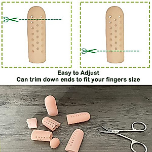 14 PCS Gel Finger Cot Medium Finger Caps Silicone Fingertips Protection - Finger Protectors Great for Trigger Finger, Finger Arthritis, Finger Cracking and Other Finger Pain Relief