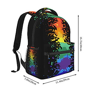 Qurdtt Rainbow Lgbt Pride Backpack High Capacity Daypack Lightweight Travel Backpack for Men Women