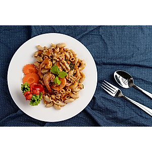 HSSPIRITZ 2 Pieces Happy 40th Birthday Stainless Engraved Spoon Fork Set, Kitchen Restaurant Long Handle Spoons and forks for Birthday Gifts for Dad Mom Husband Wife Uncle Aunt Sister Brother Friends