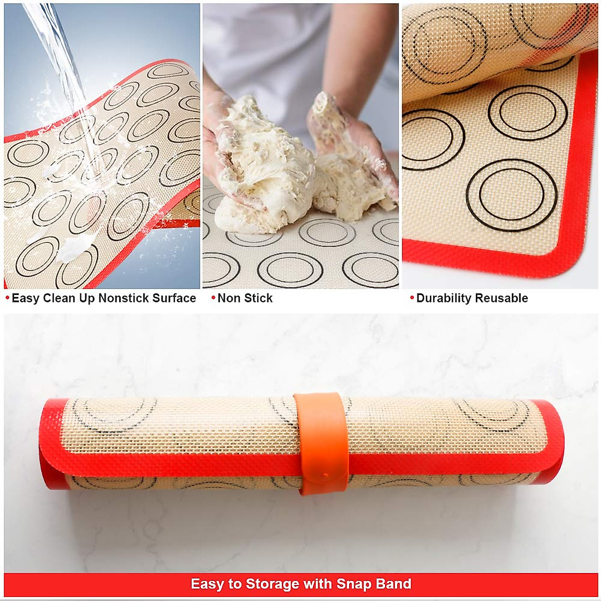 21 Pcs Silicone Macaron Baking Mats Kit Reusable Nonstick Pastry Food Safe for Cookies Macaron and Cake