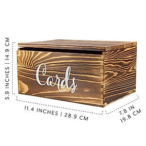 Darware Wooden Wedding Card Box for Receptions (Brown), Rustic Farmhouse Decorative Card Receiving Box for Birthdays, Showers, Graduations and More
