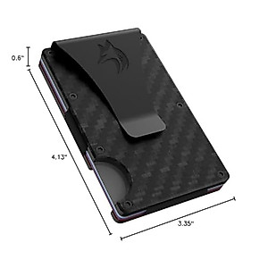 TRAVELINGO wallets for men, Carbon Wallets For Men Minimalist Credit Card Holder - Slim Wallet for Men with RFID Blocking - Front Pocket Wallet with Money Clip (Carbon Fiber)
