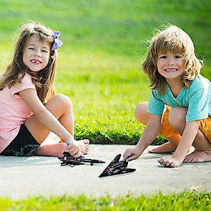 ArtCreativity Diecast Stealth Bomber Toy Jets with Pullback Mechanism, Set of 4, Diecast Metal Jet Plane Airplane Toys for Boys, Air Force Military Cake Decorations, Aviation Party Favors