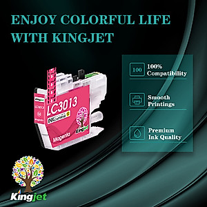 Kingjet Compatible Ink Cartridge Replacement for Brother LC3013 / LC3011 Use with MFC-J487DW MFC-J491DW MFC-J497DW MFC-J690DW MFC-J895DW Inkjet Printers, 6 Pack(2Cyan 2Magenta 2Yellow)