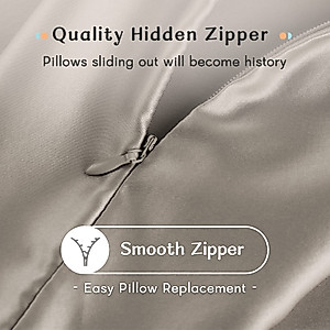 iCooBreeze 100% Pure Silk Toddler Pillowcases,Mulberry Silk Double Sided Pillow Case with Hidden Zipper,Organic Pillow Covers for Baby Kid Toddler Boys Girls,Toddler (13"X18") 1 Pack, Taupe