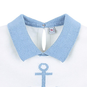 mimixiong Nautical Baby Boy Romper Toddler Navy Bodysuit Clothing(Blue,0-6Months)