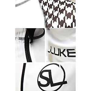 Mmoriah Mens Hound Tooth Zipup Raglan Long Sleeve Active Sports Rash-Guard