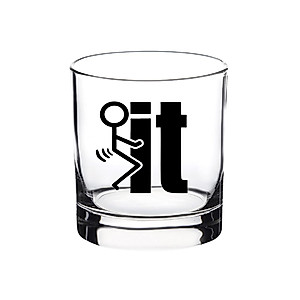 Rogue River Tactical Funny Screw It Old Fashioned Whiskey Glass Drinking Cup Gift For Him Men Dad Grandpa
