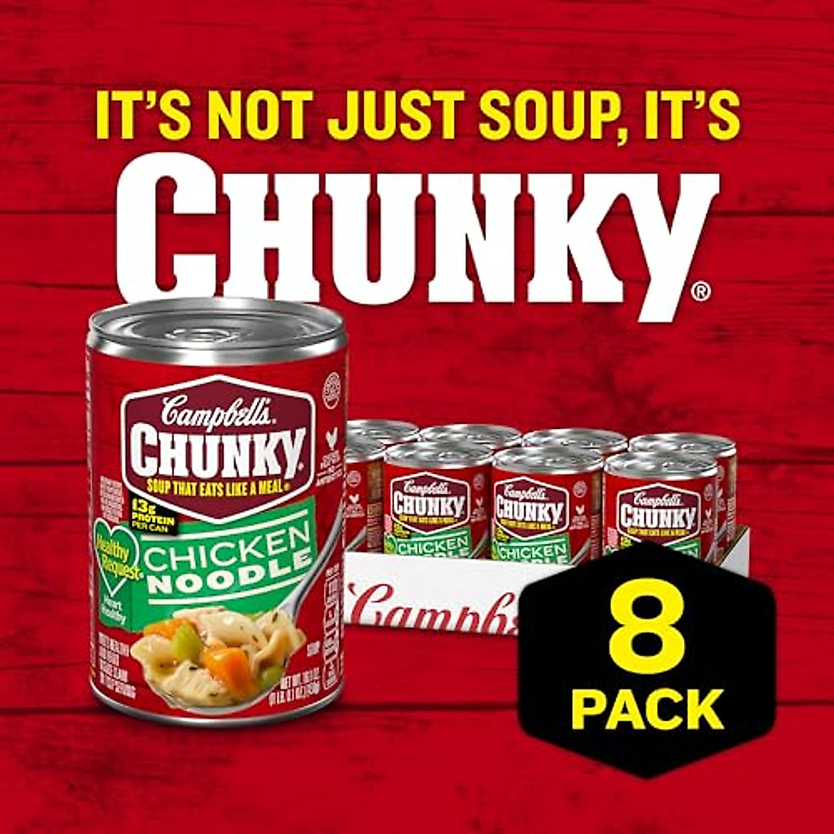 Campbell’s Chunky Soup, Healthy Request Chicken Noodle Soup, 16.1 Oz Can (Case of 8)