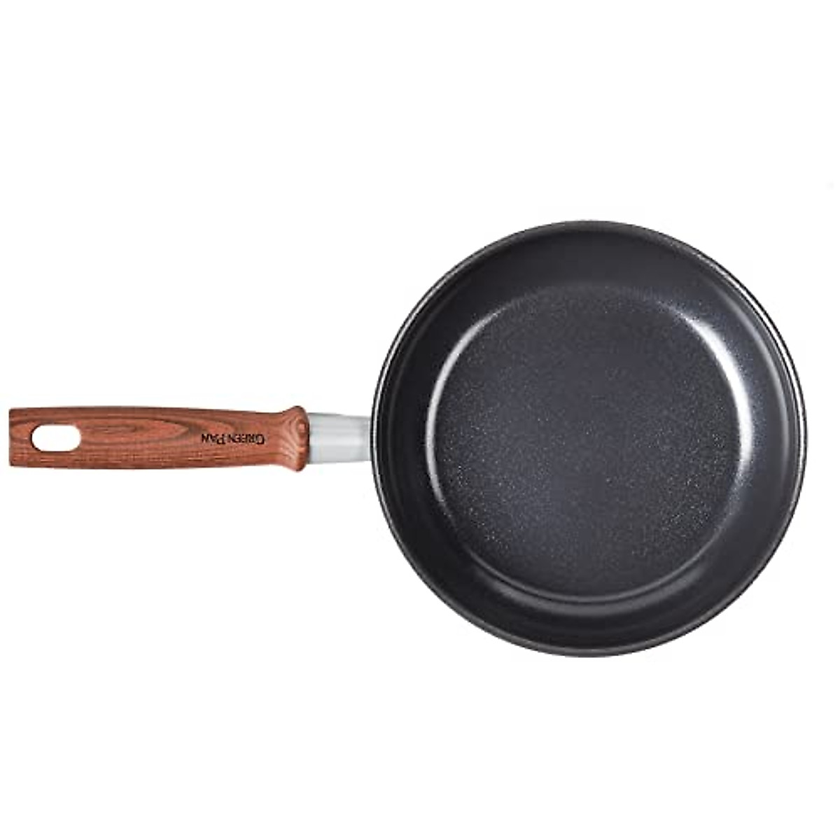 GreenPan Mayflower Pro Hard Anodized Healthy Ceramic Nonstick, 8" Frying Pan Skillet, Vintage Wood Handle, PFAS-Free, Induction, Charcoal Gray