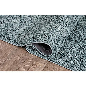 Rugshop Solid Cozy Plush Shag Area Rug 5' x 7' Blue